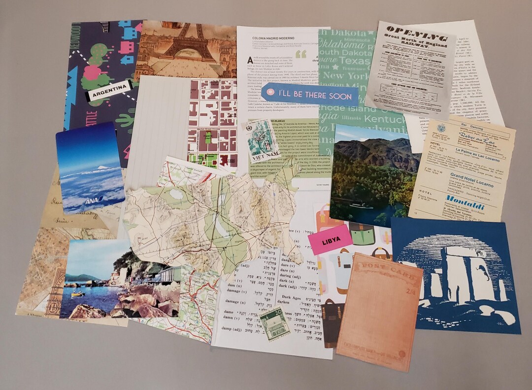 25pc Small Travel Junk Journal Paper Kit Junk Journal Supplies Paper ...