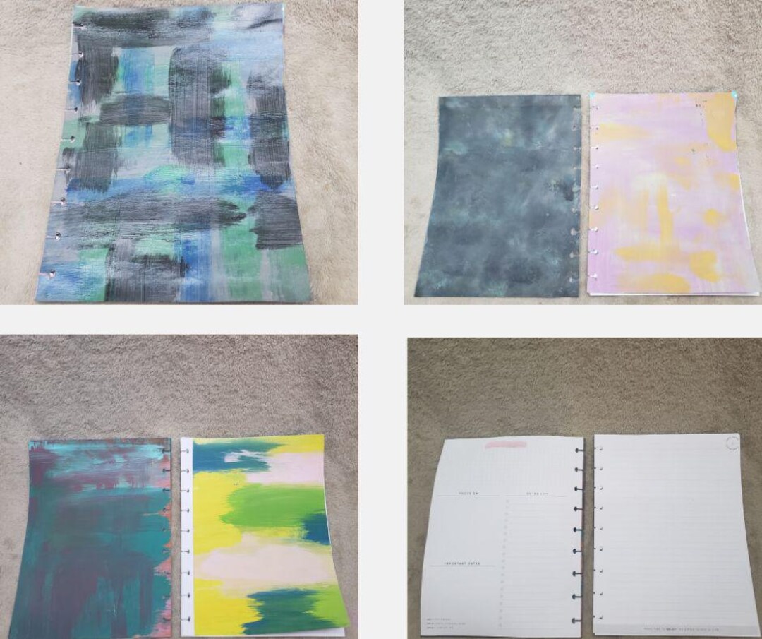 Happy Planner Hand Painted Art Journal Inserts 7x9.25 Inches Upcycled ...