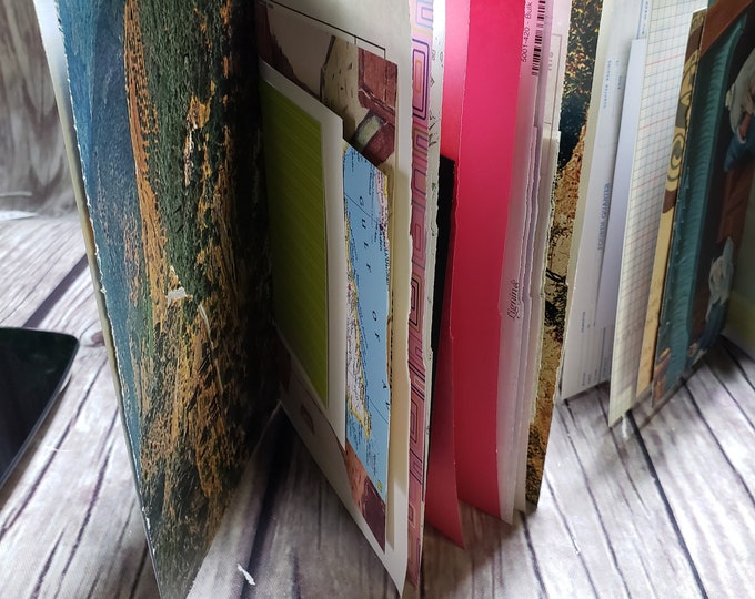 Chunky Junk Journal Recycled Materials Boho Style, Handmade, Mixed ...
