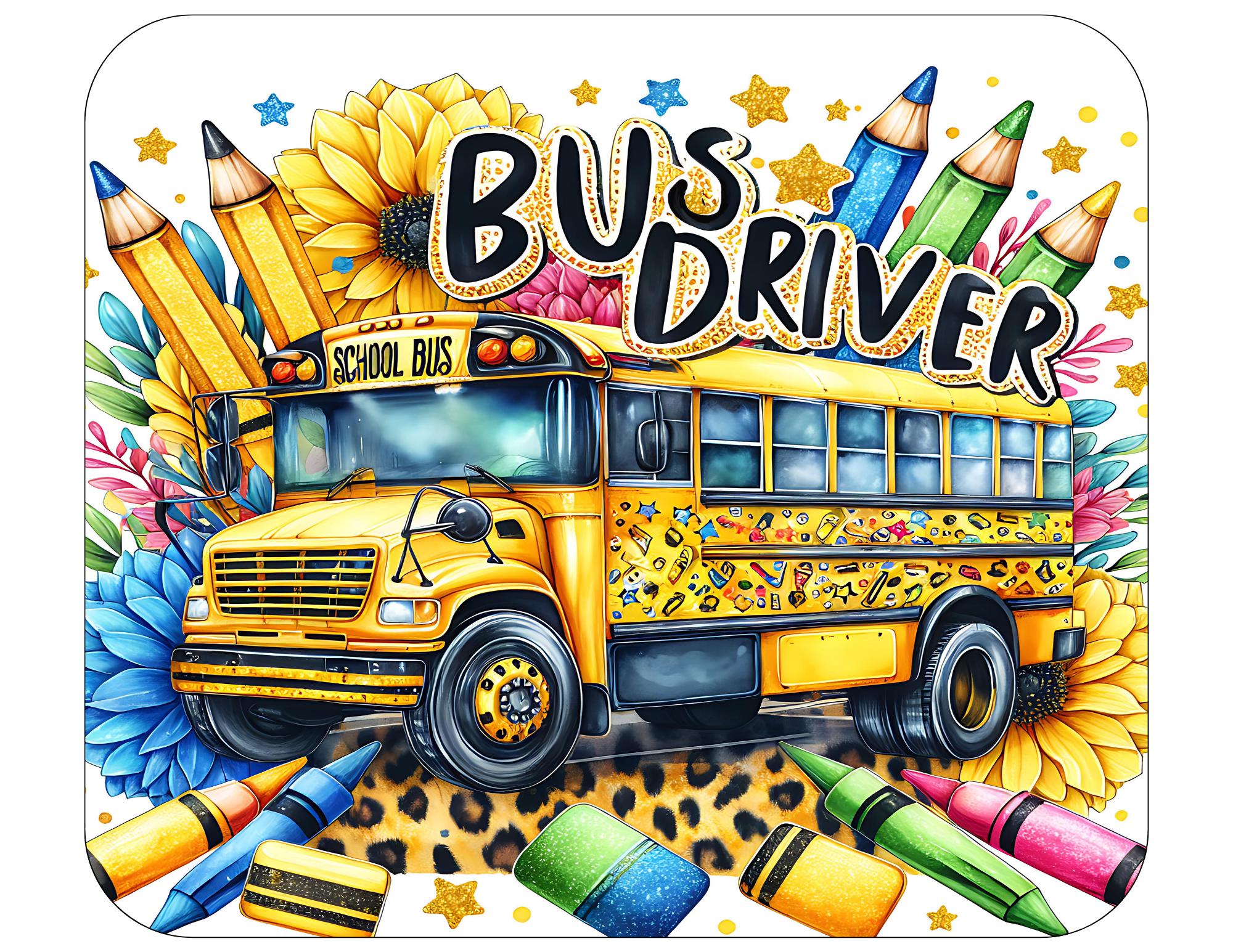 School Bus Driver Appreciation Mouse Pad Png, Pack of 4 Back to School ...