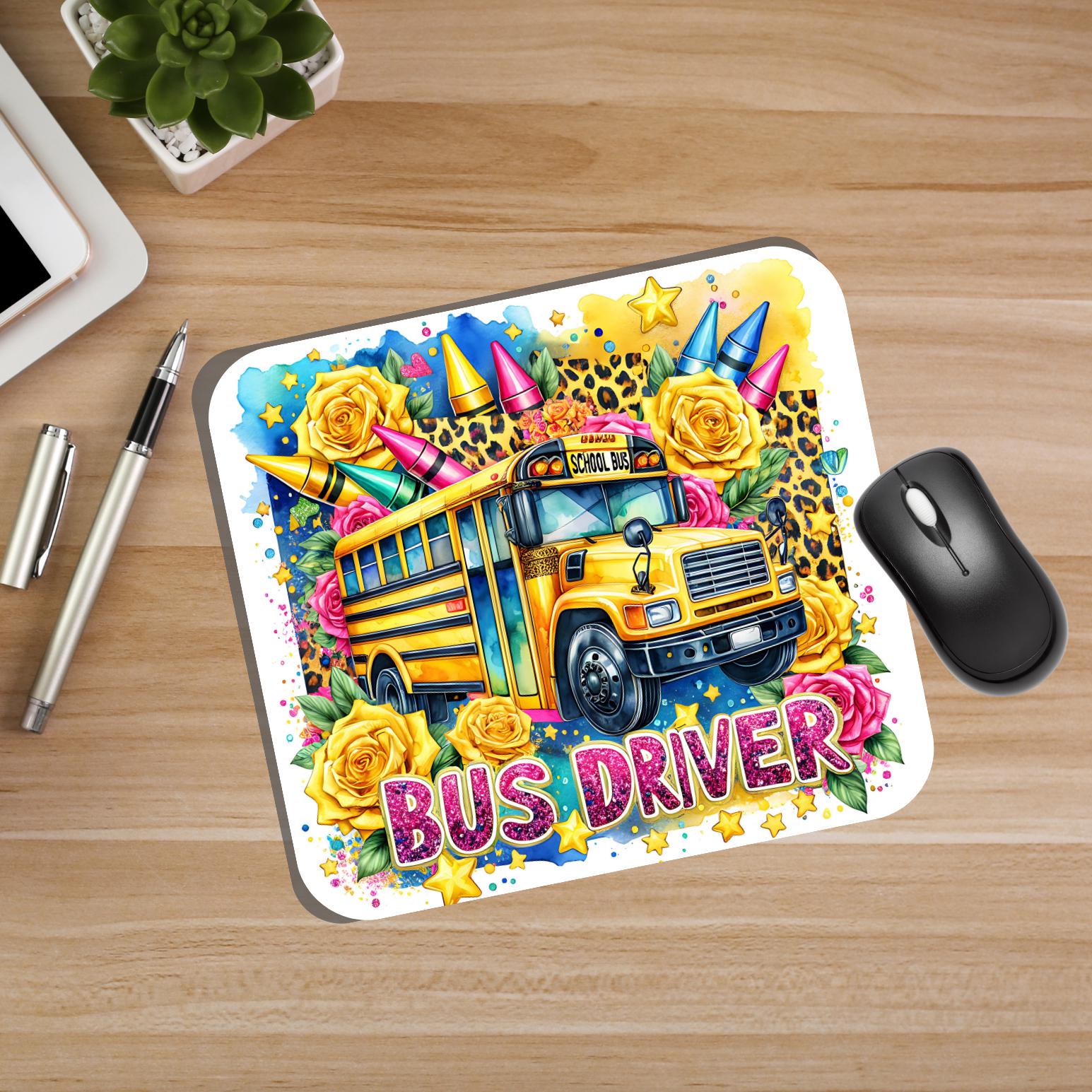 School Bus Driver Appreciation Mouse Pad Png, Pack of 4 Back to School ...