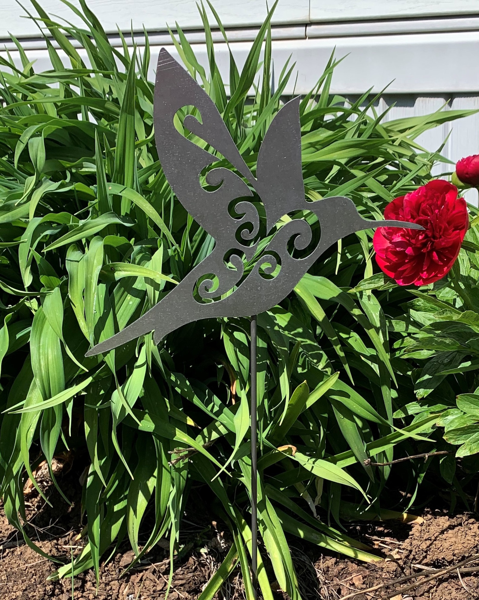 Hummingbird Metal Art Garden Stake Decoration Garden Art - Etsy