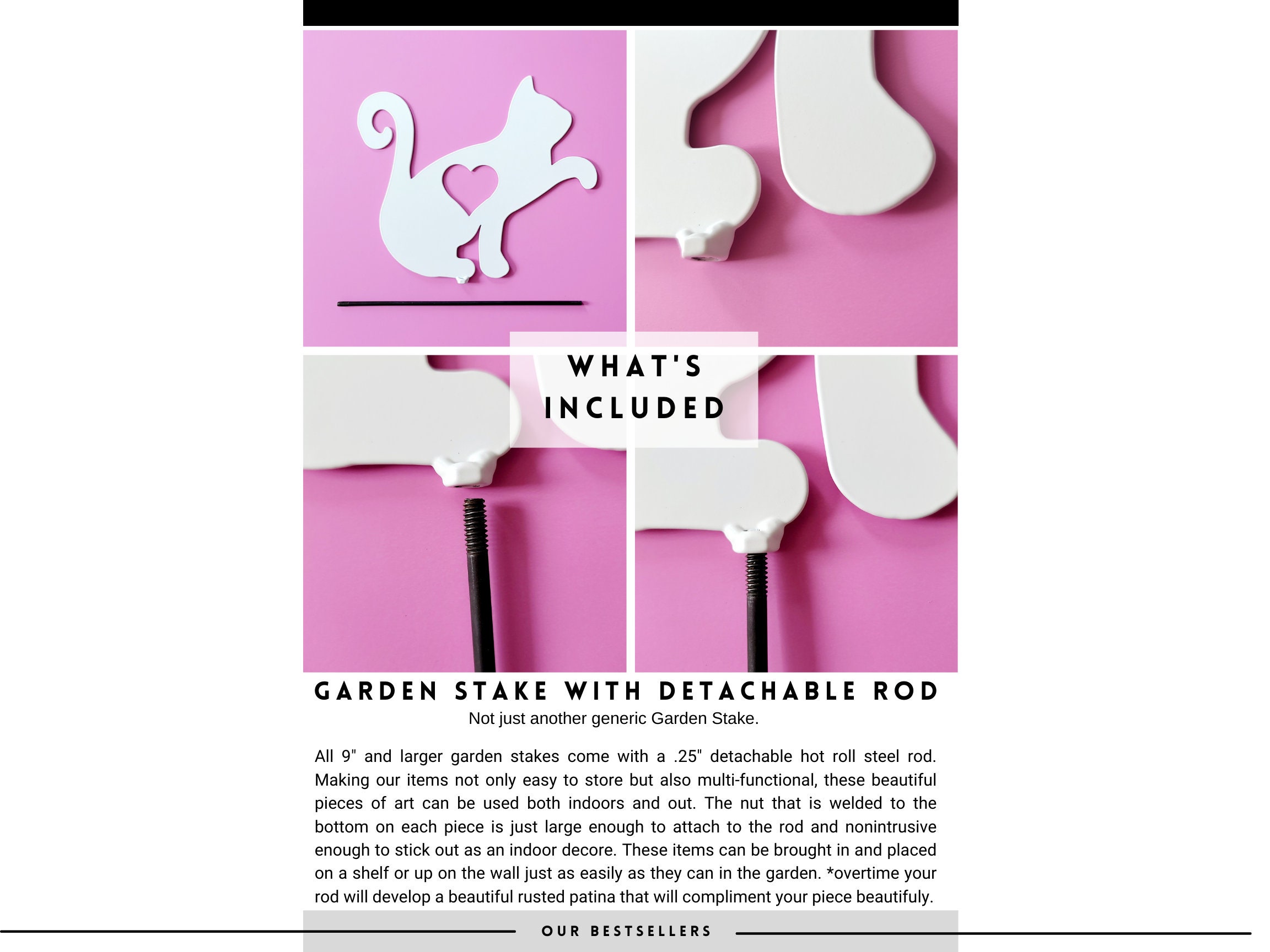 Metal Art Floral Garden Chicken Stake Decoration Garden Yard | Etsy