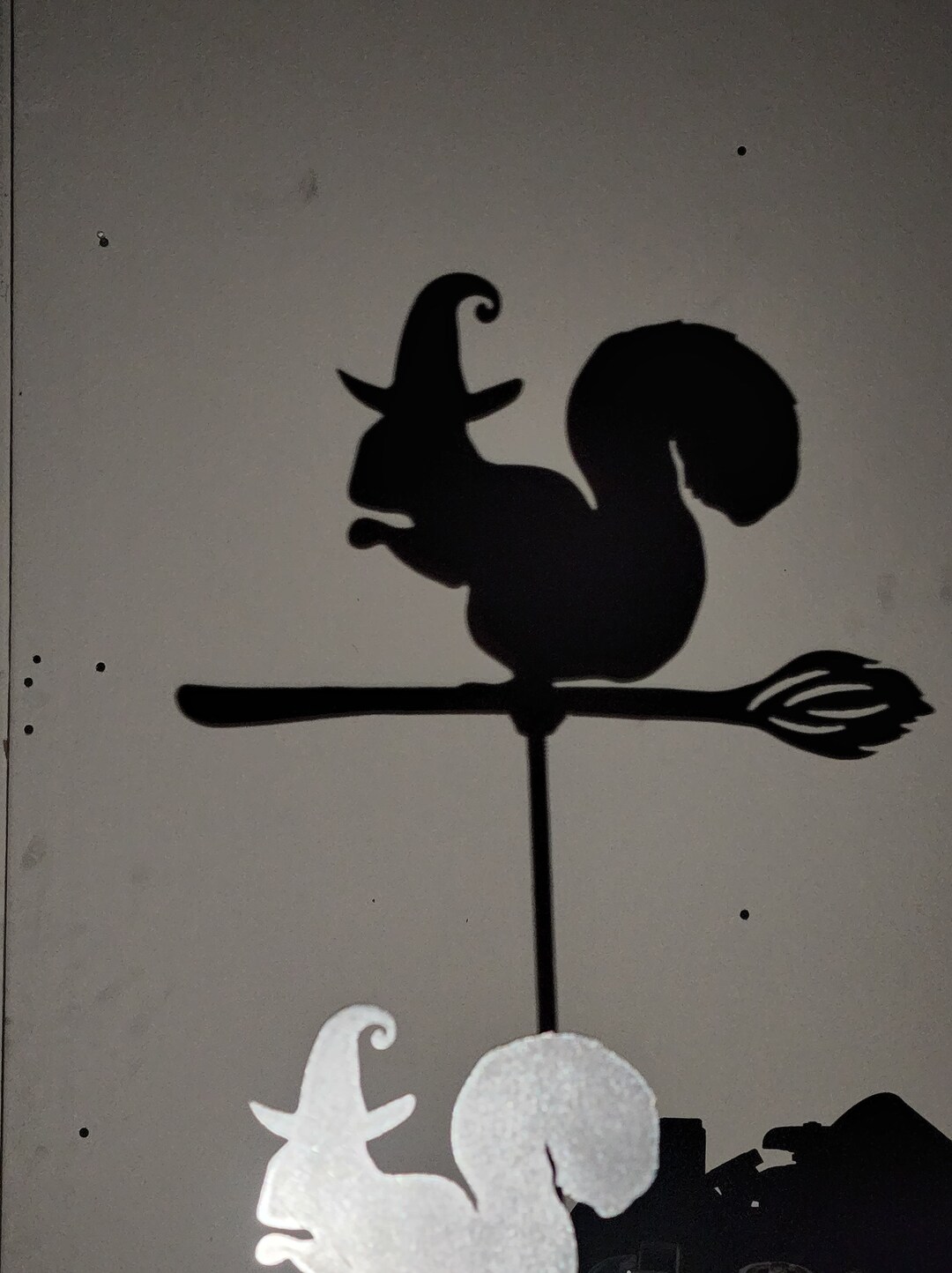 Metal Witch Squirrel Halloween Decor Flying Squirrel on Broomstick ...