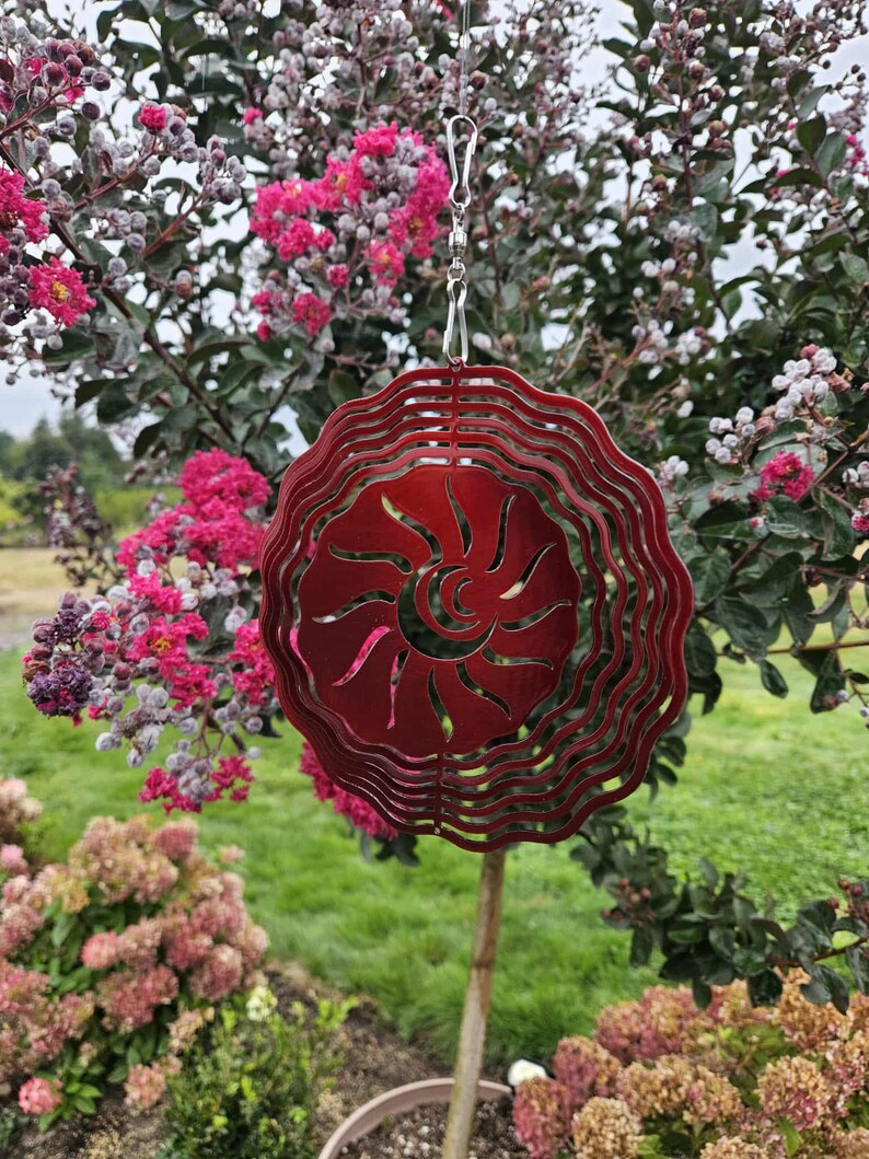 Red Sun Metal Art Metal Wind Spinner Outdoor Garden Decor Yard Art ...