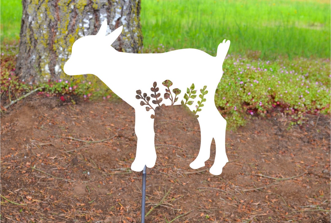 Floral Lamb Sign Farm Inspired Decor Country Living Gift Lamb Garden ...