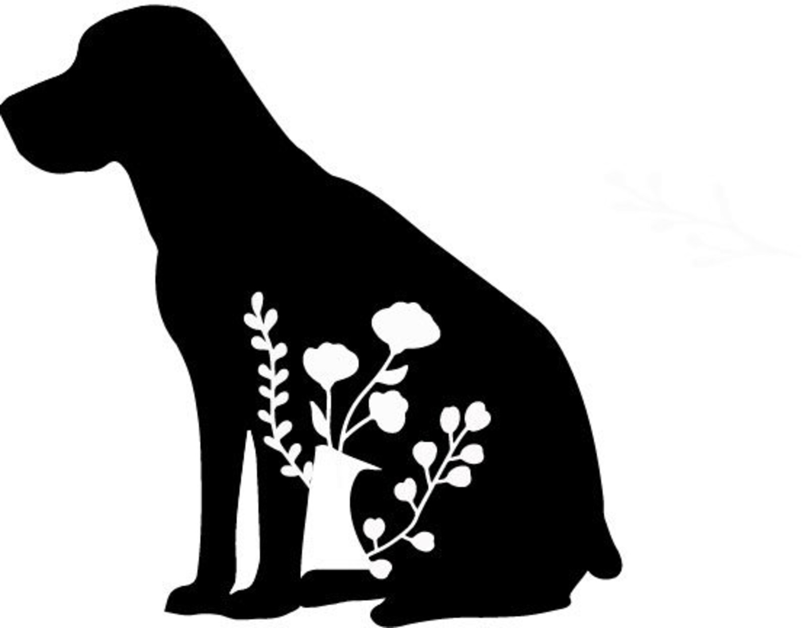 Floral Lab Dog With Docked Tail Metal Garden Stake Decoration | Etsy