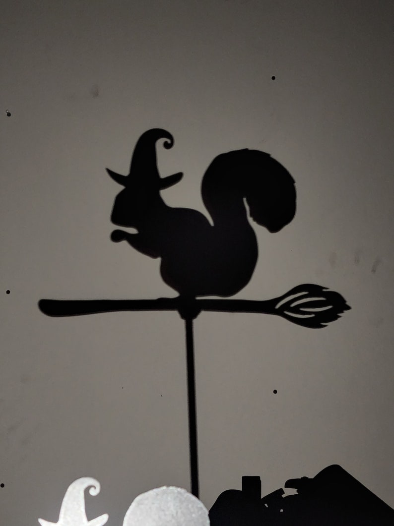 Metal Witch Squirrel Halloween Decor Flying Squirrel on Broomstick ...