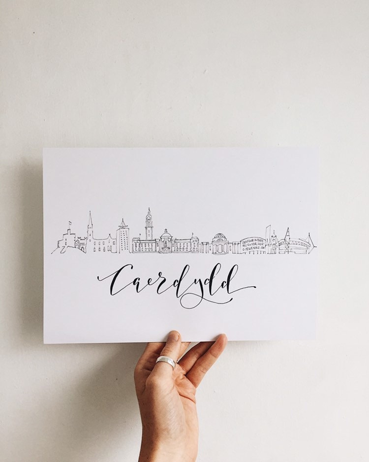 Cardiff Skyline Cardiff Line Drawing Caerdydd Drawing - Etsy