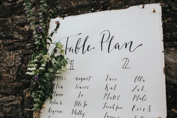 Handwritten Table plan | Etsy