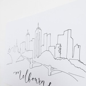 Melbourne Skyline Poster Line Art - Etsy