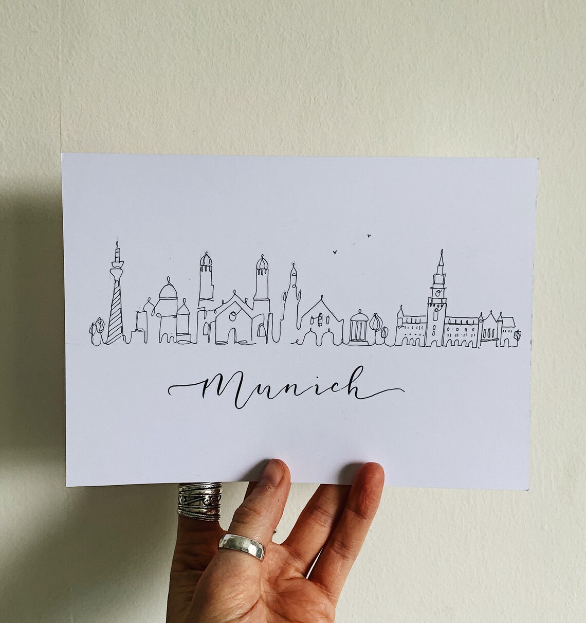 Munich Line Drawing, Munich City Skyline, Munich Art - Etsy