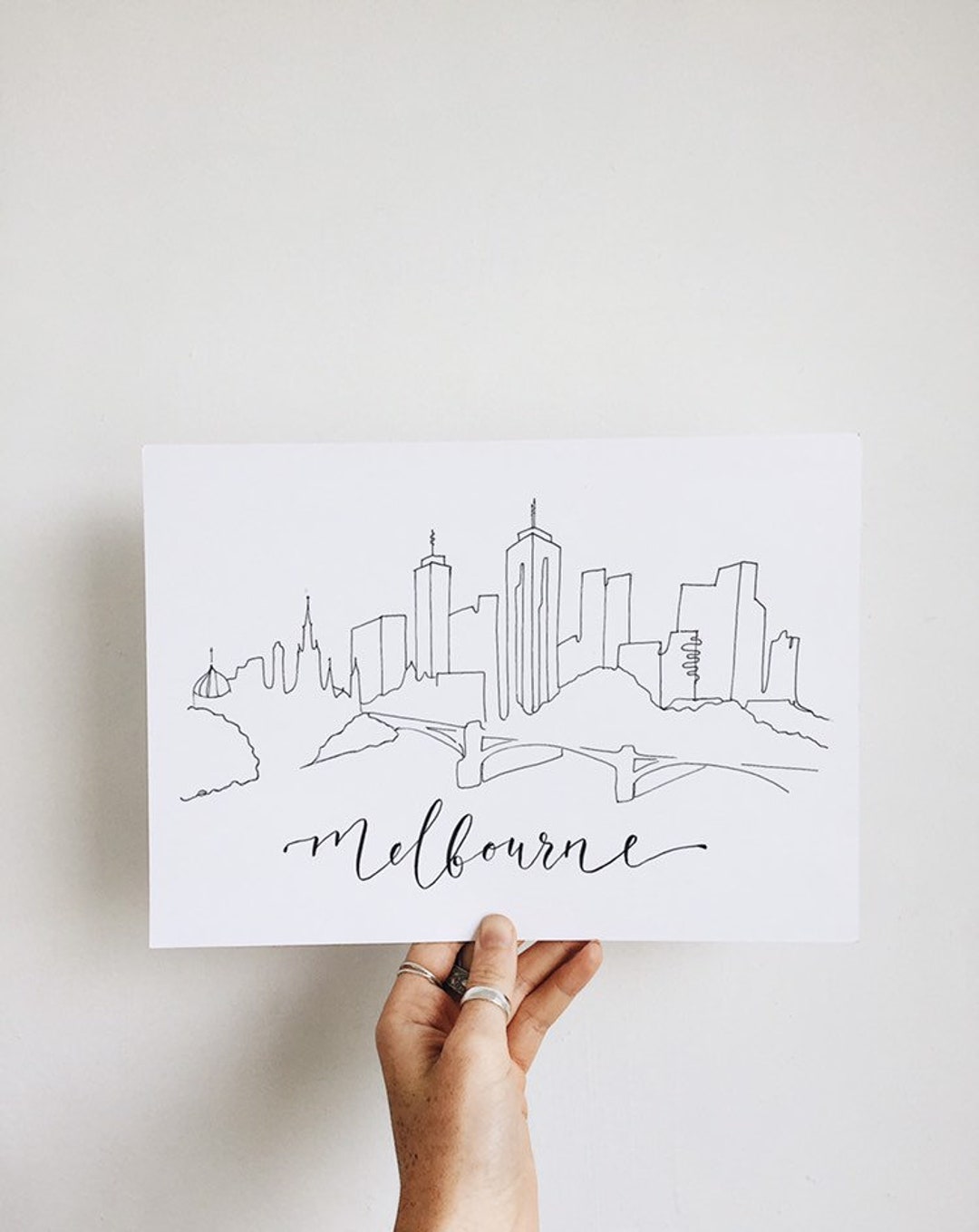 Melbourne Skyline Poster Line Art - Etsy