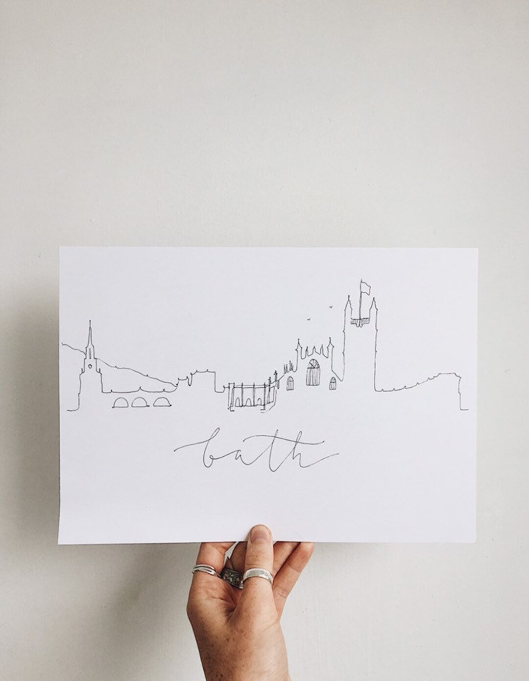 Bath City Line Drawing - Etsy