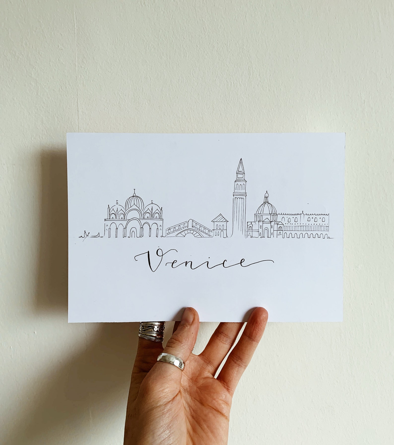 Venice Line Drawing City Skyline of Venice - Etsy