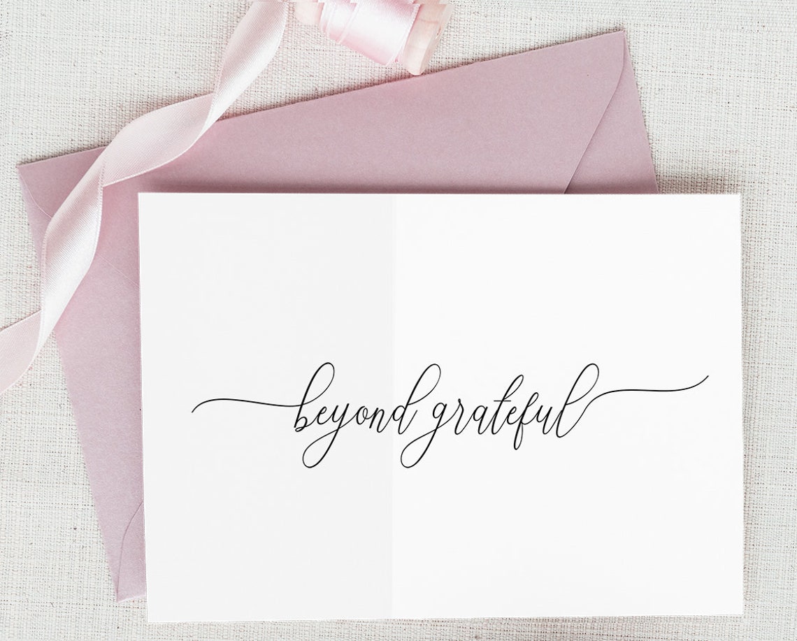 Editable Printable Beyond Grateful Thank You Note - Etsy