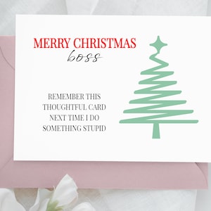 Christmas Card for Boss, Christmas Gift for Boss, Office Christmas Card ...