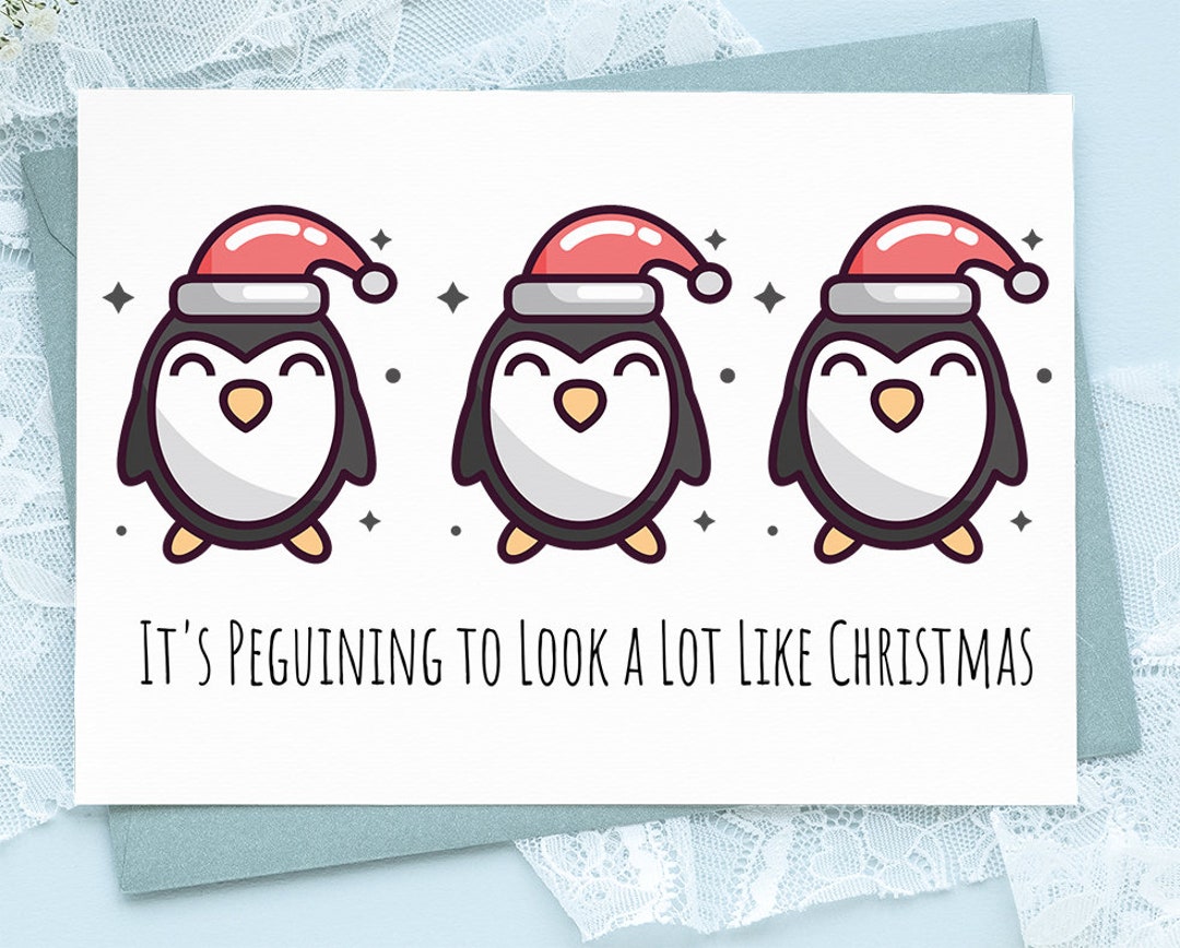 Penguin Cute Christmas Digital Card, Humorous Christmas Card for Wife ...