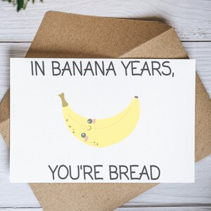 Personalized Printable Editable Banana Bread Greeting Card,in Banana ...
