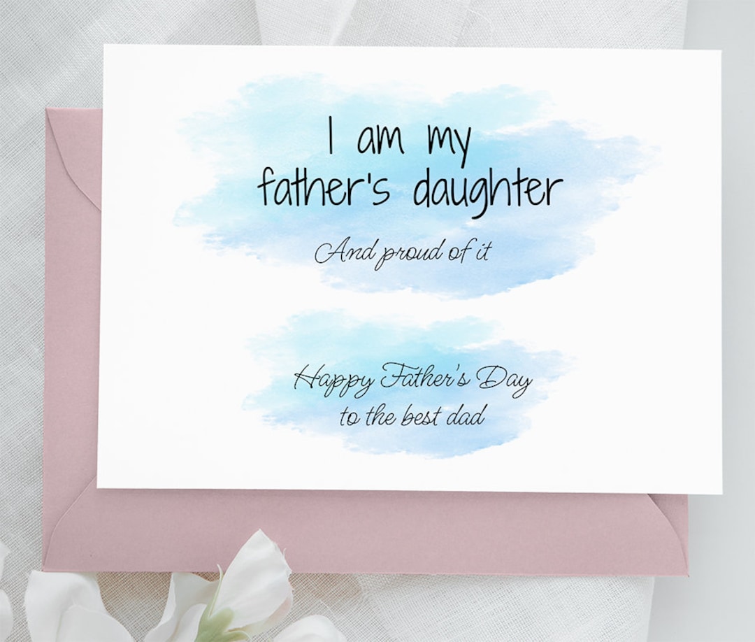 Editable Personalized Simple Minimalist DAD Card From Daughter, Father ...