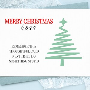 Christmas Card for Boss, Christmas Gift for Boss, Office Christmas Card ...