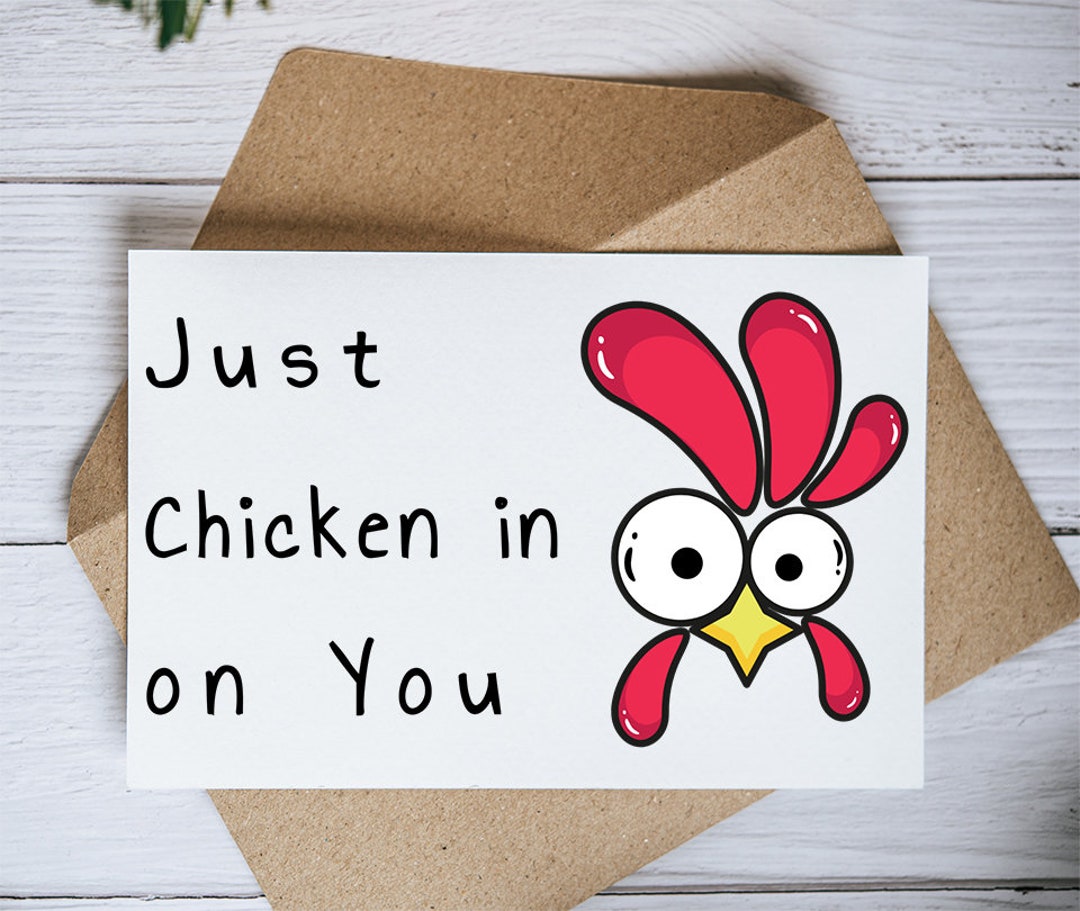 Funny Greeting Card for Chicken Lovers! Hilarious Pun Card Featuring a ...