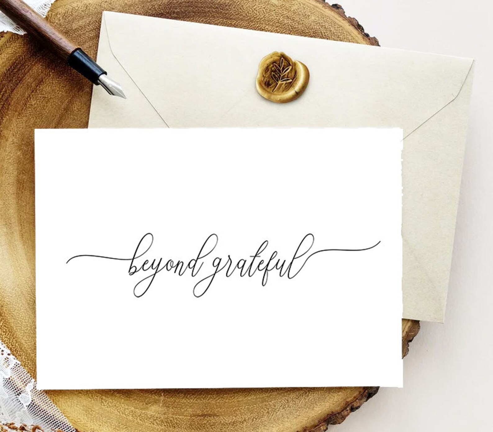 Editable Printable Beyond Grateful Thank You Note, Thanksgiving Card ...