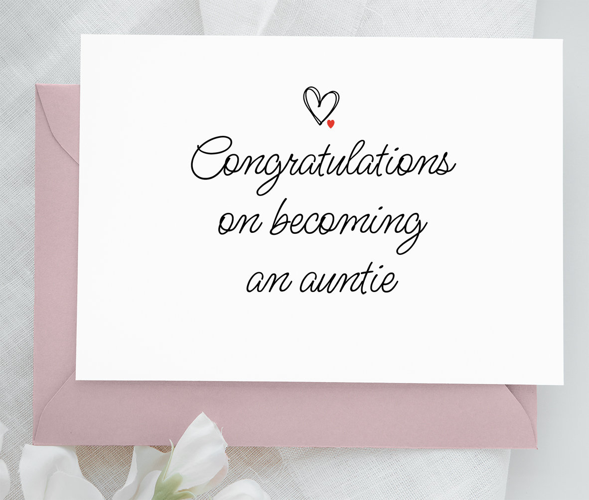 Personalized Printable Congratulations on Becoming an Auntie | Etsy