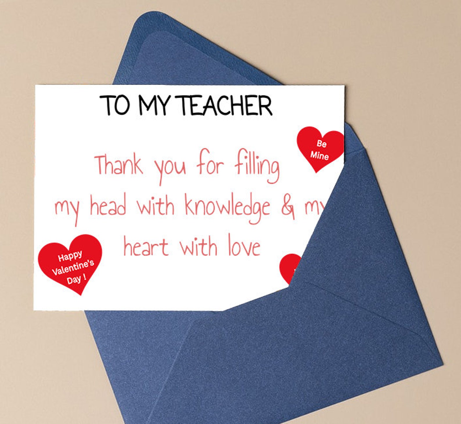 PRINTABLE Teacher Valentine Card Teacher Valentine's Day Card Staff PTO ...