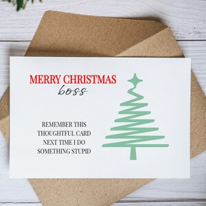 Christmas Card for Boss, Christmas Gift for Boss, Office Christmas Card ...