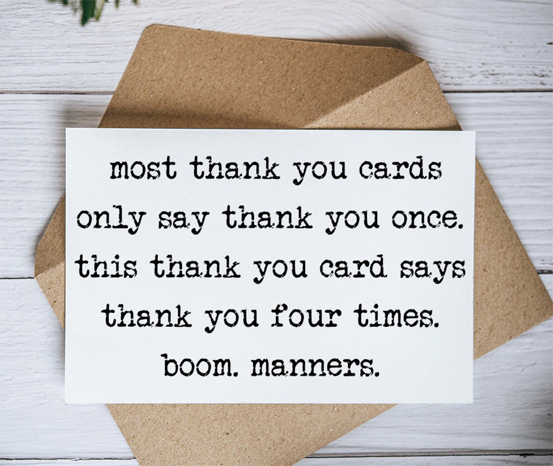 Personalized Spread Thankfulness With a Funny Thank You Card to Express ...