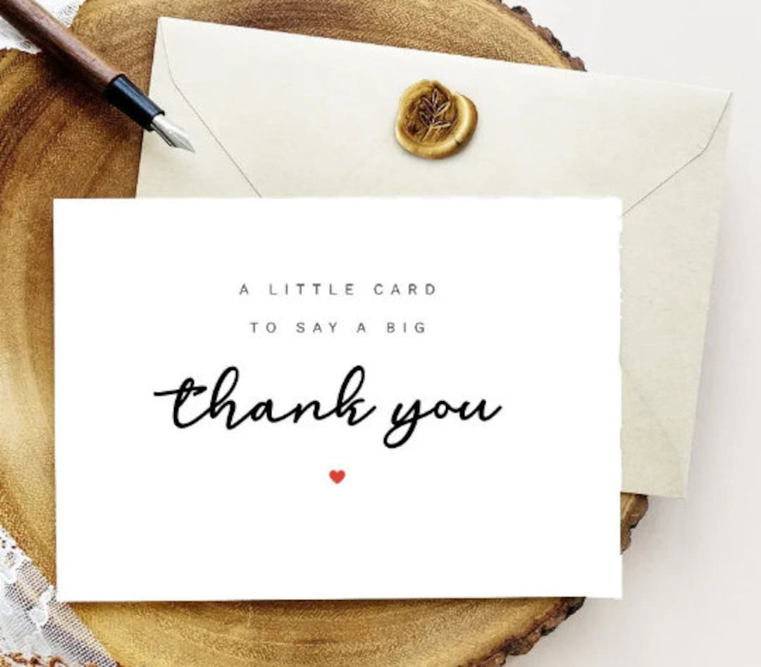 Editable Printable Simple Thank You Card Little Card to Say A - Etsy