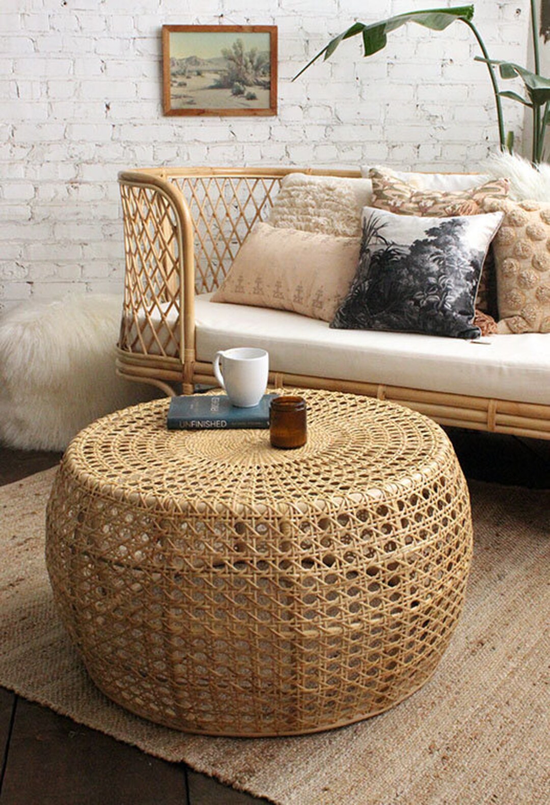 Orb Caned Rattan Coffee Table - Etsy