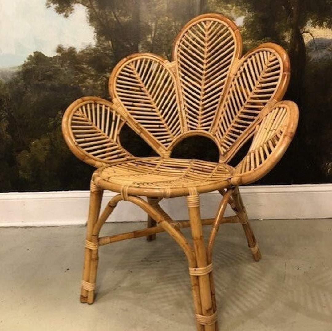 Flower Rattan Accent Chairs - Etsy