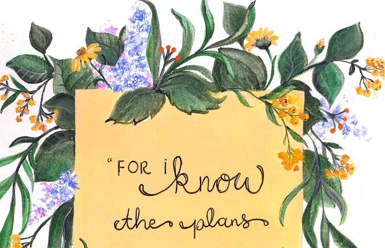 Jeremiah 29:11 Flower Painting (canvas Print) - Etsy