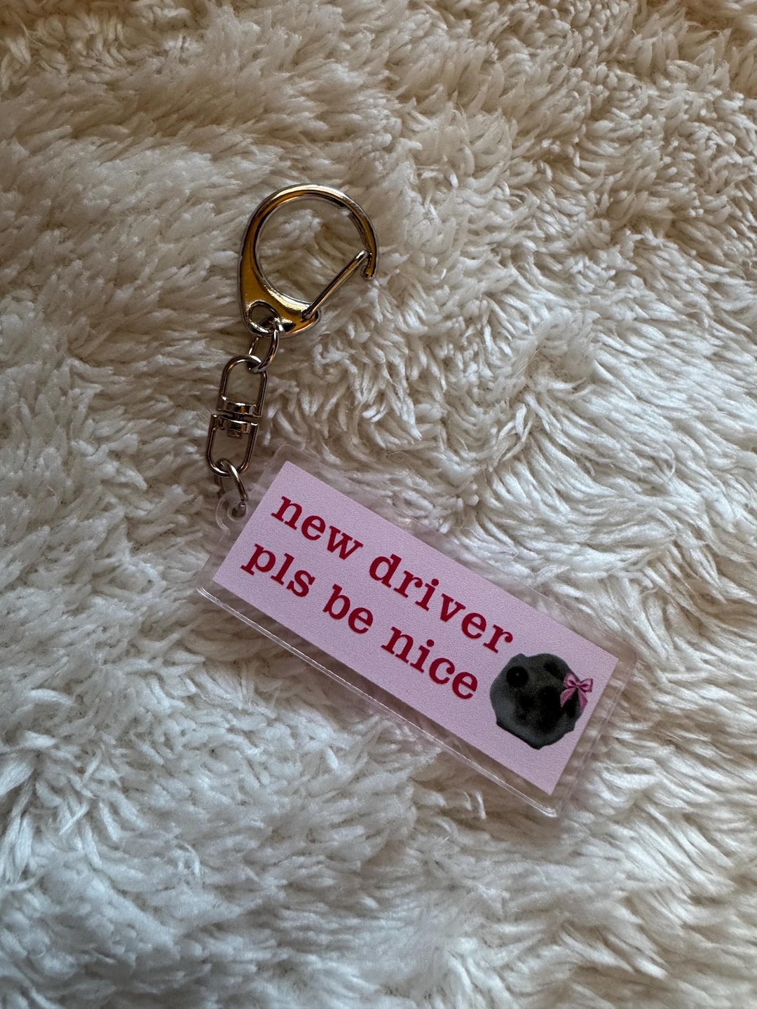 New Driver Please Be Nice Key Chain Gift for New Drivers Pink Key Chain ...