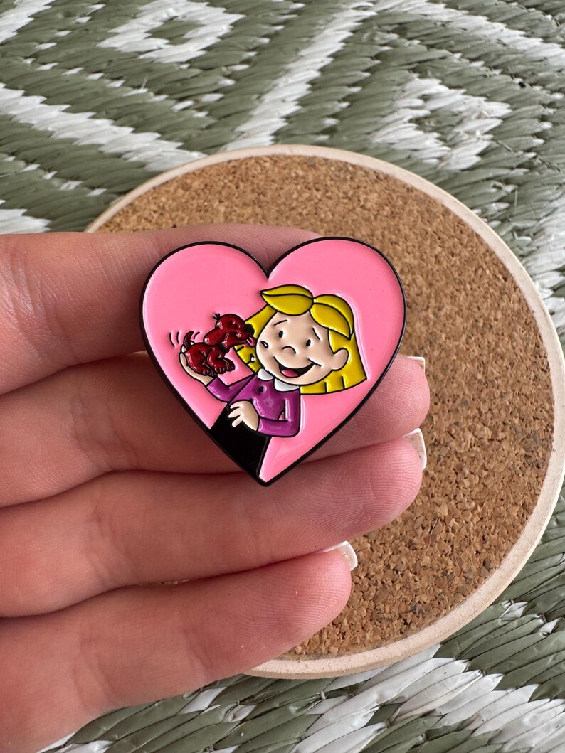 Clifford the Big Red Dog Emily Elizabeth Clifford Pink Heart Enamel Pin ...