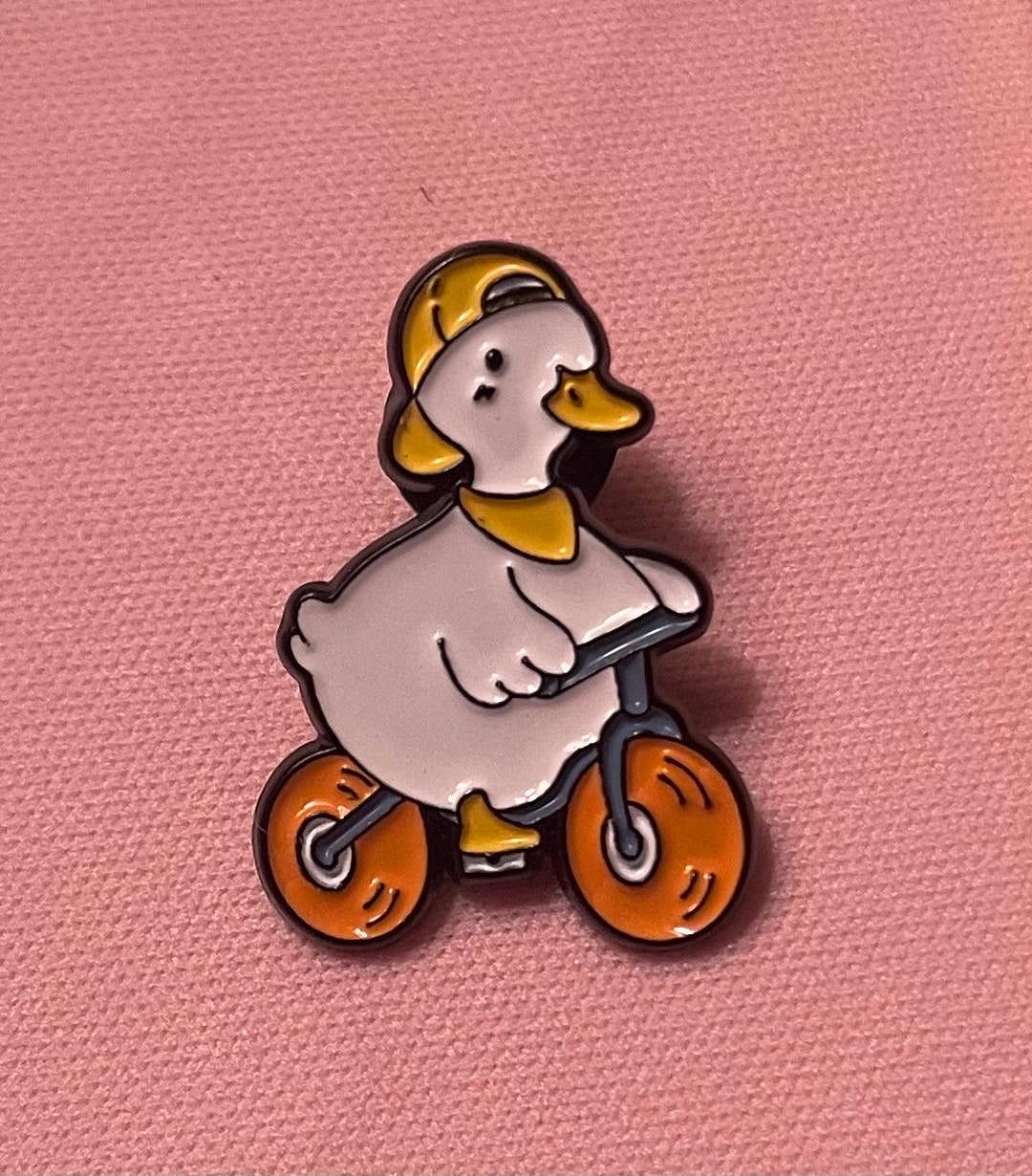 Duck Enamel Pin Duck on a Bike Pin Enamel Pin for Backpacks Gift for ...