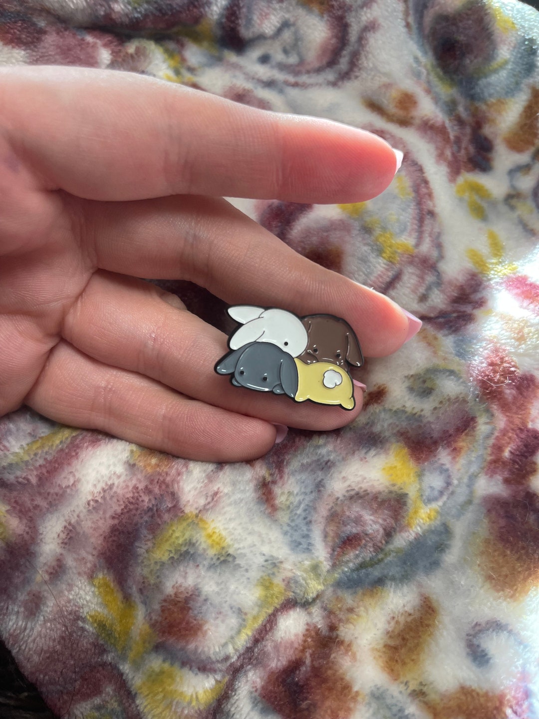 Bunny Enamel Pin, Stacked Bunny Rabbits, Cute Enamel Pins, Bunny Gifts ...