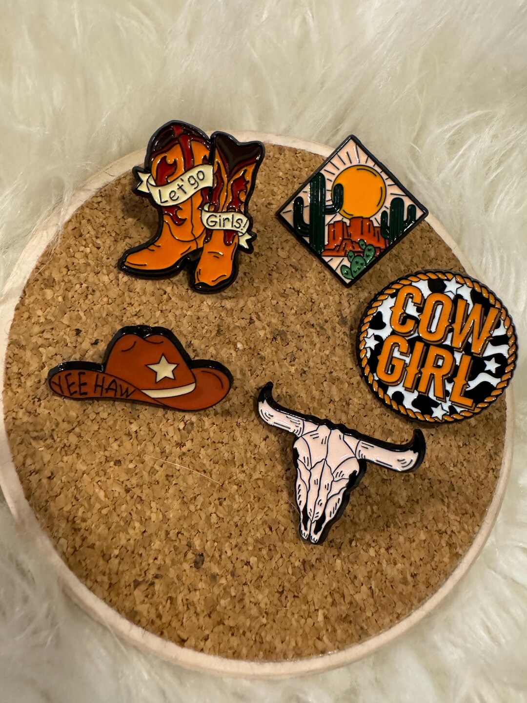 Cowgirl Western Enamel Pin Gift Set of 5 Enamel Pins Cowboy Hat Pin ...