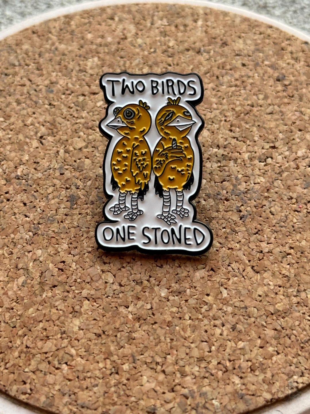 Two Birds One Stoned Pin Hilarious Pins Enamel Pin for Backpacks Funny ...