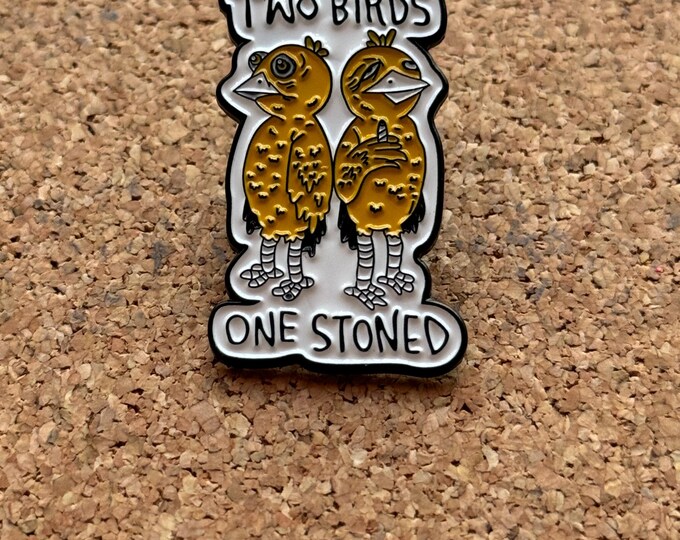 Two Birds One Stoned Pin Hilarious Pins Enamel Pin for Backpacks Funny ...
