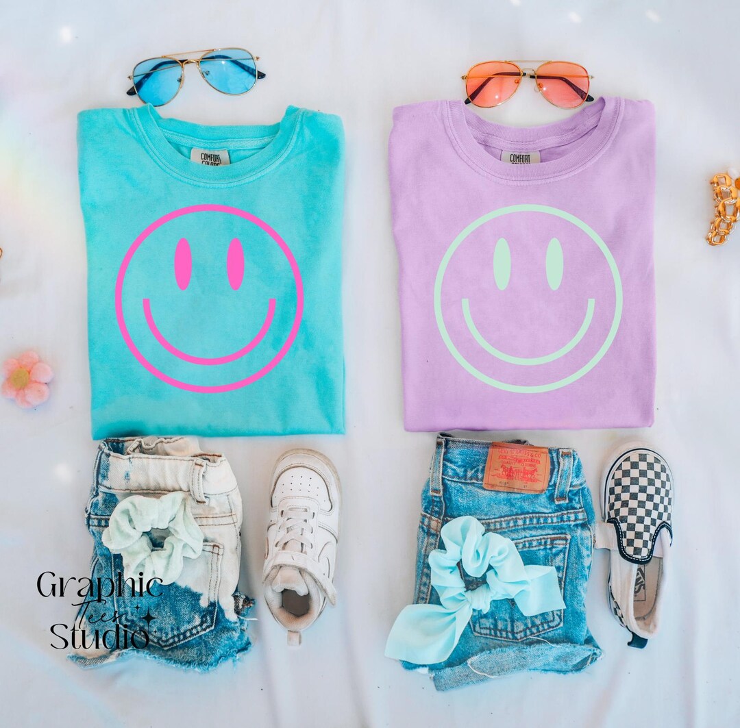 Smiley Face Shirt Comfort Colors® Retro Smiley Face Shirt Kid Shirt Fun ...