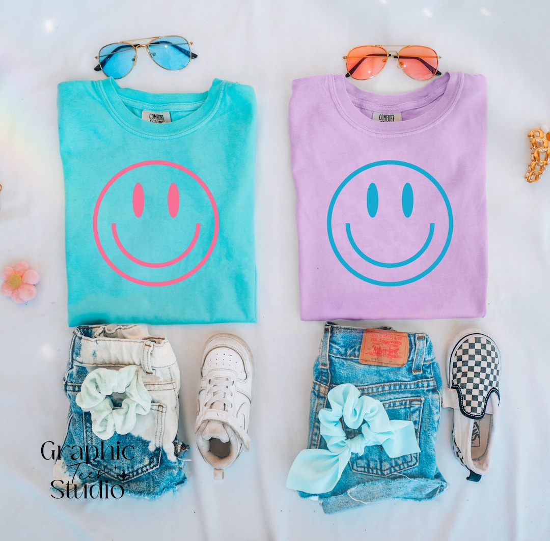 Smiley Face Shirt Comfort Colors® Retro Smiley Face Shirt Kid Shirt Fun ...