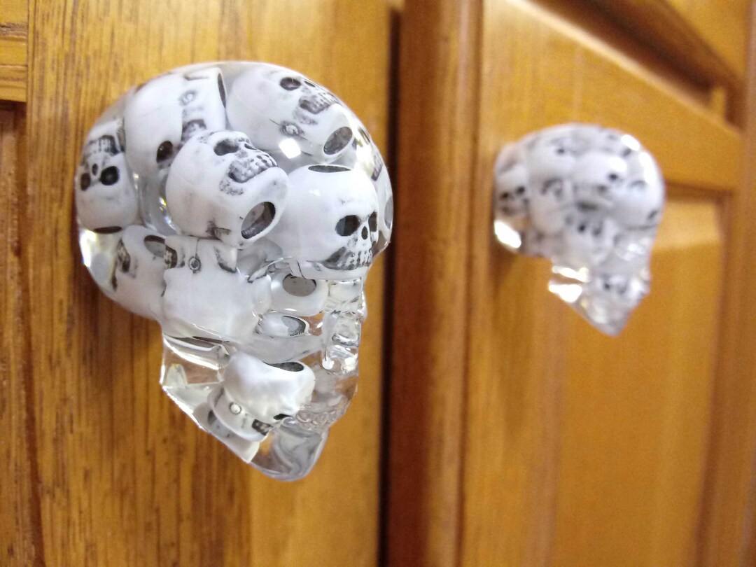 Clear Skull Door Knobs/drawer Knobs set of 2 With Mini Skulls, Clear ...