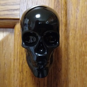 Black Skull Door Knobs/drawer Knobs (set of 2), Black Kitchen/bathroom Cabinet Skull Door ...