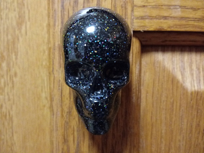 Skull Door Knobs/drawer Knobs That Contain Black Holographic | Etsy