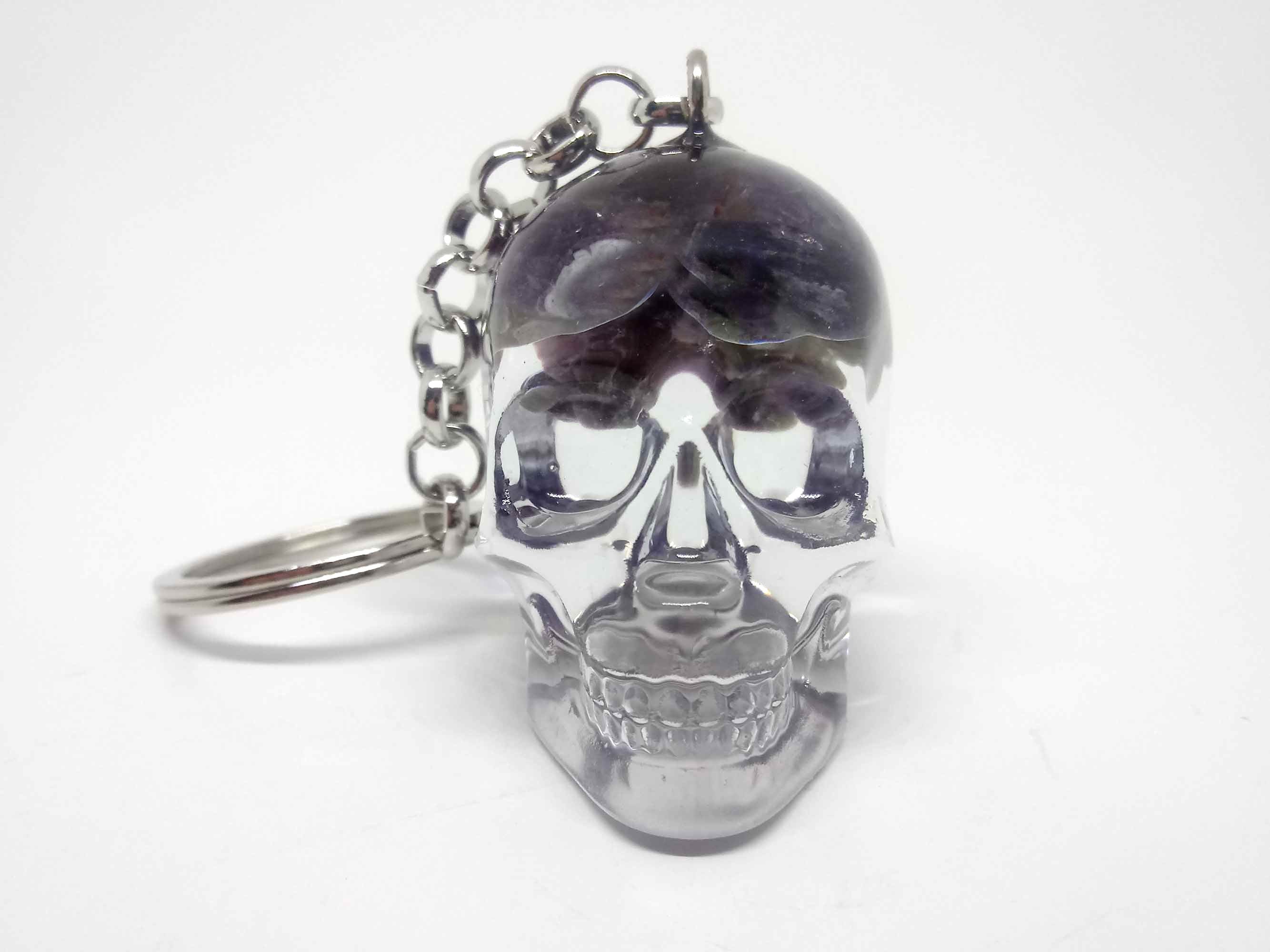 Amethyst Skull Keychain Amethyst Skull Keyring Amethyst | Etsy