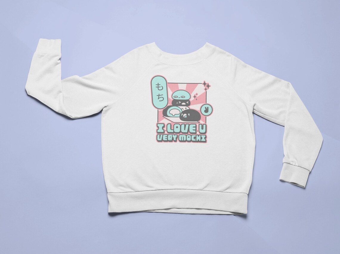 Kawaii Cartoon Mochi Sweatshirt / Japanese Aesthetic Anime | Etsy