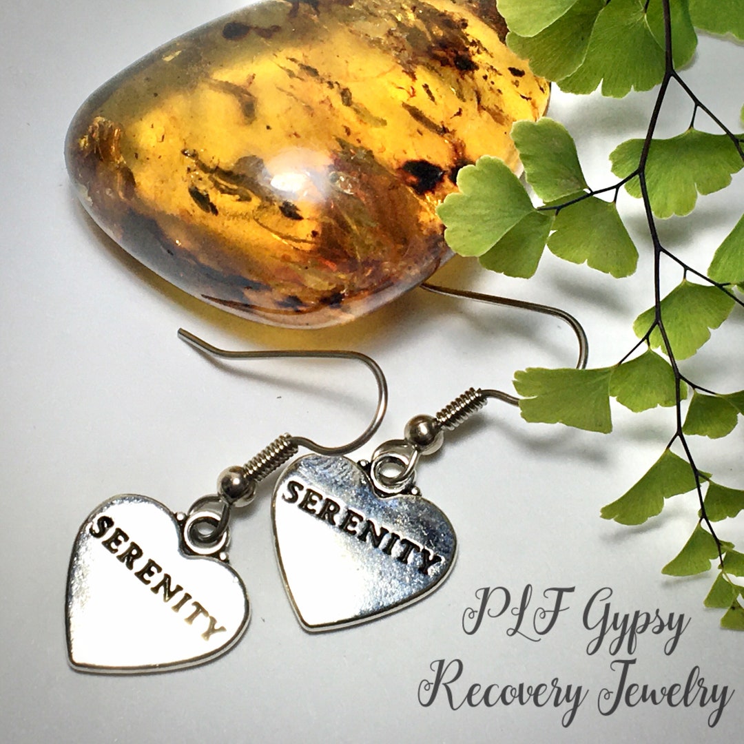 Serenity & Courage Heart Recovery Earrings #83 #84 - Etsy